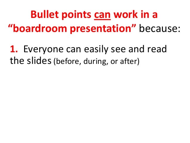 When are bullet points a good choice?