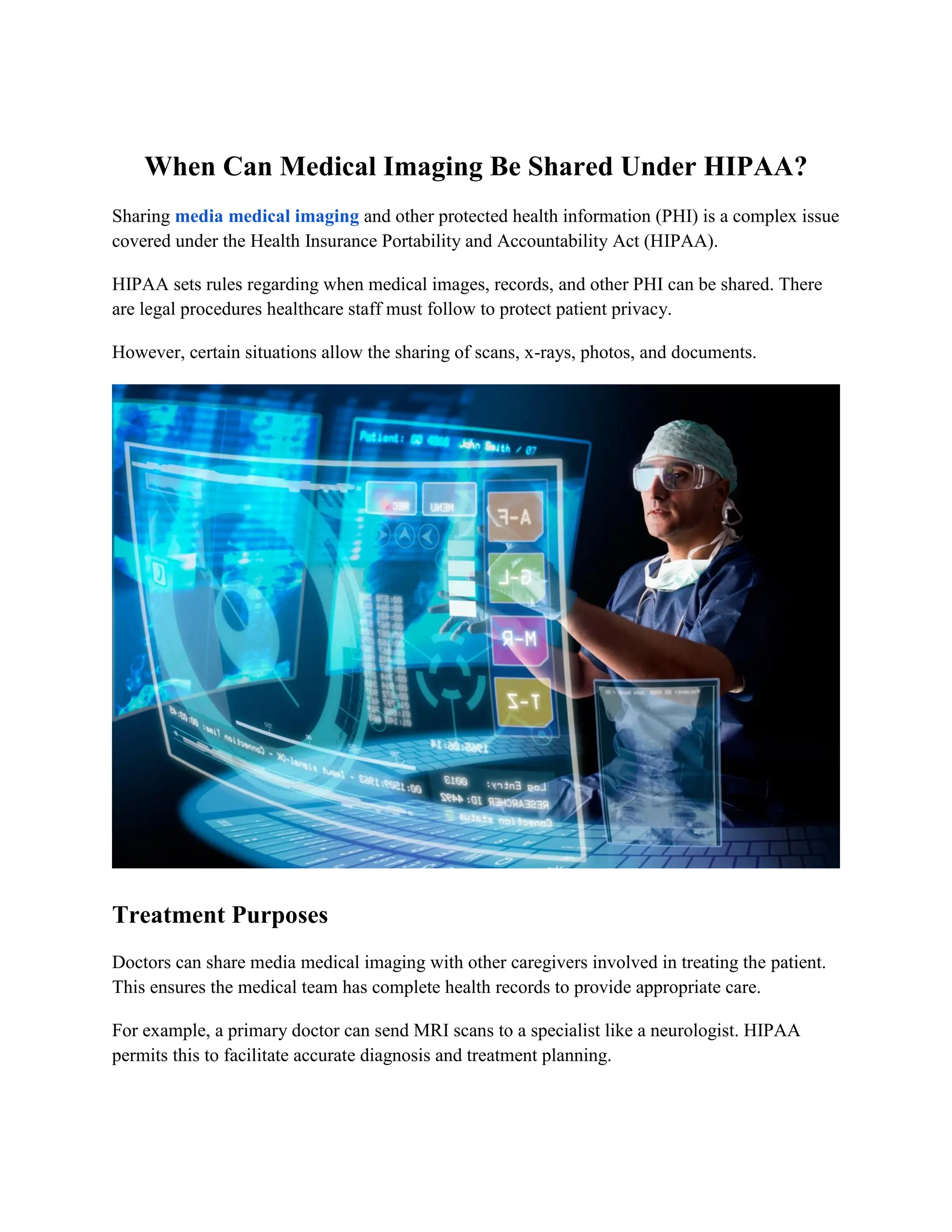 When Can Medical Imaging Be Shared Under HIPAA.pdf