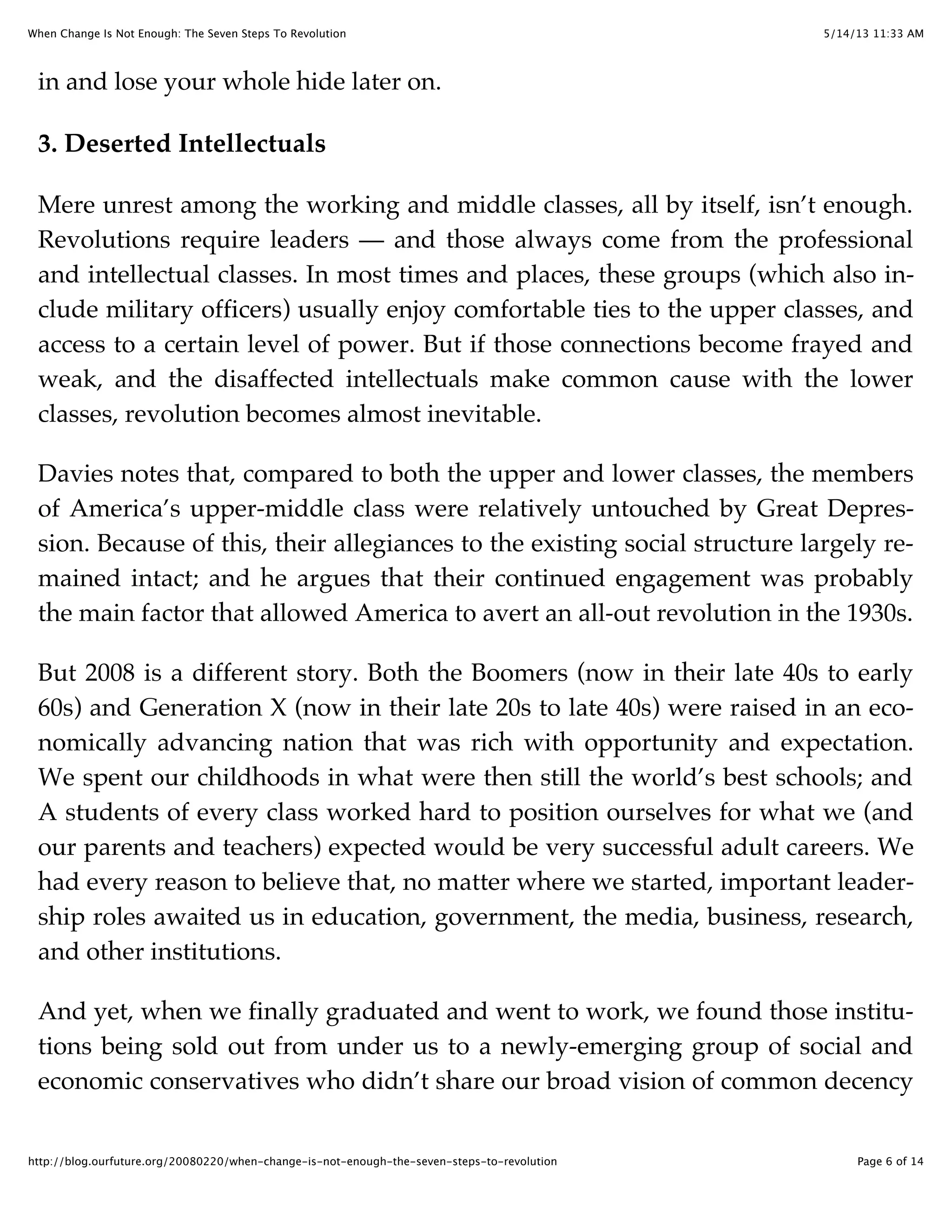 When change is not enough: the seven steps to revolution | PDF