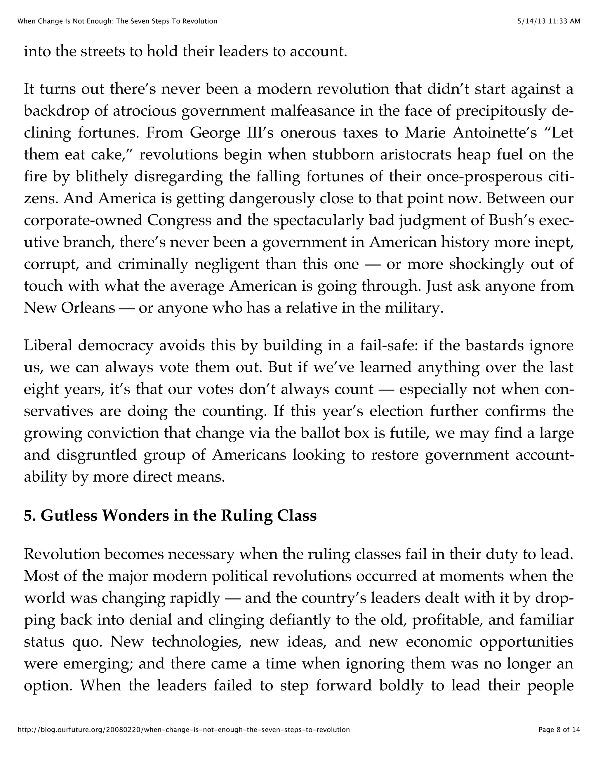 When change is not enough: the seven steps to revolution | PDF