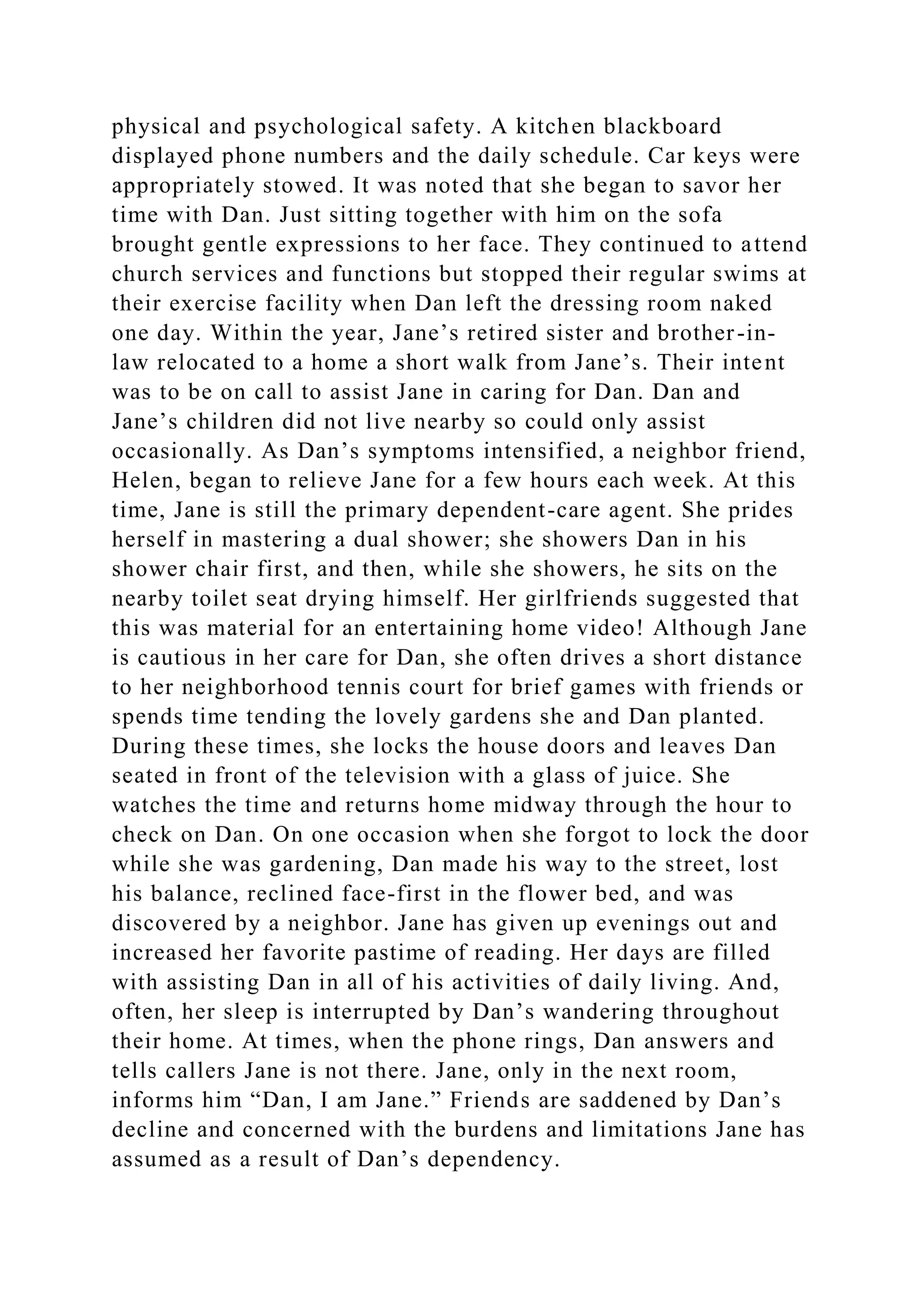 When Dan (now 80) and Jane (now 65) began dating more than 15 ye.docx