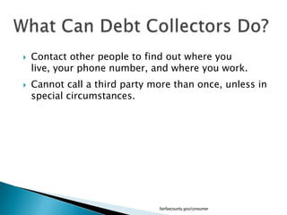 When Debt Collectors Call | PPTX | Consumer Issues | Business