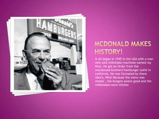 When Did Mcdonalds All Begin | PPT
