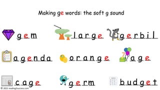 When g Makes the j Sound also Known as Soft g | PPT