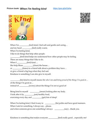 When i am feeling kind & song how does it feel | PDF