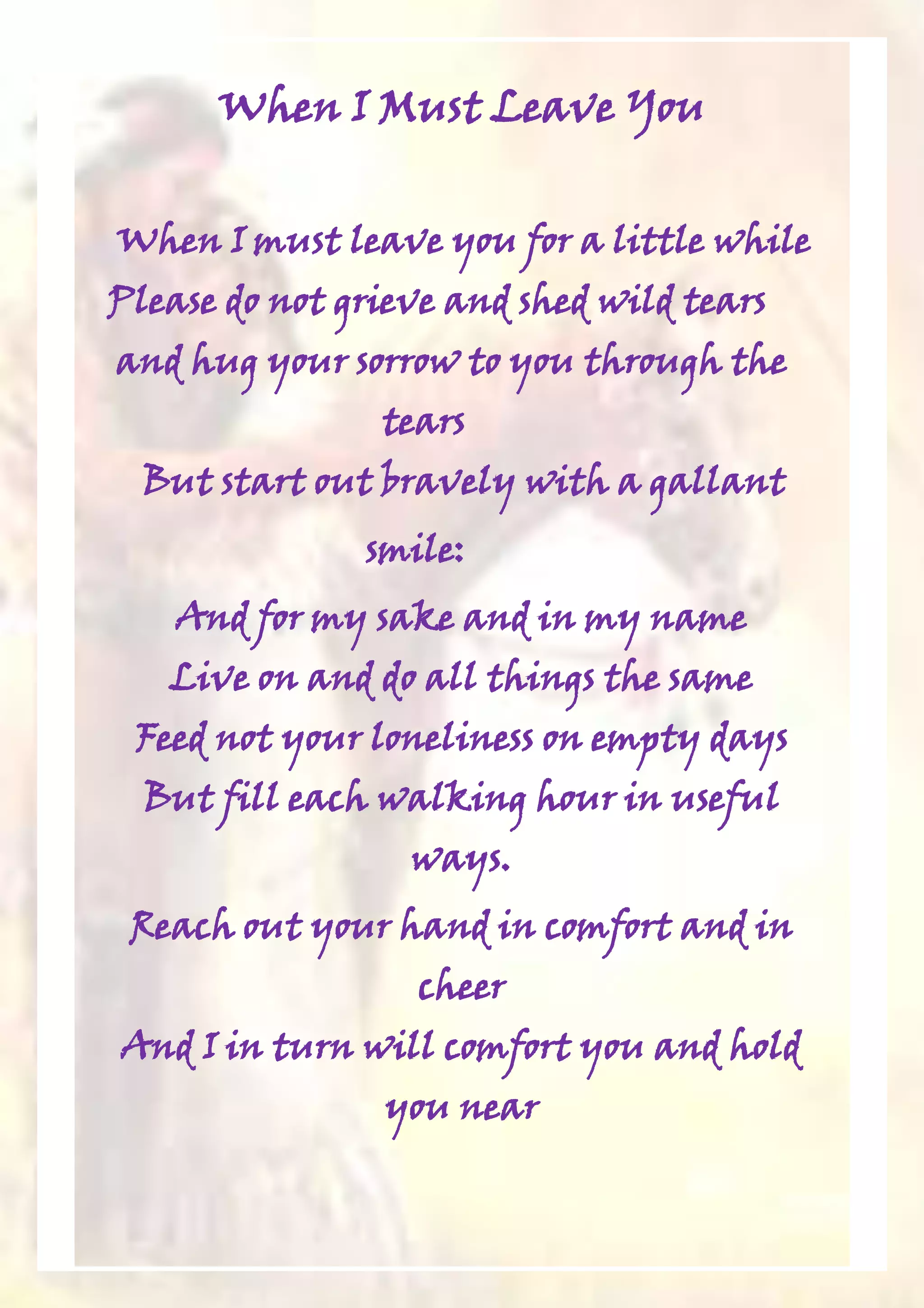 When I Must Leave You | DOCX