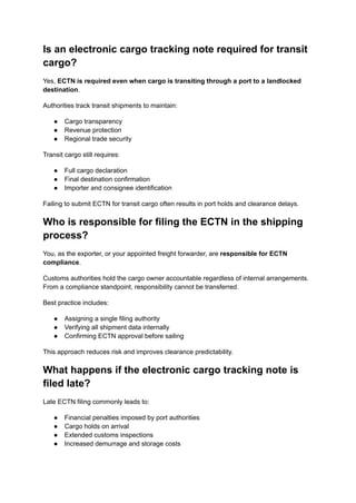 When Is an Electronic Cargo Tracking Note Required in the Shipping ...