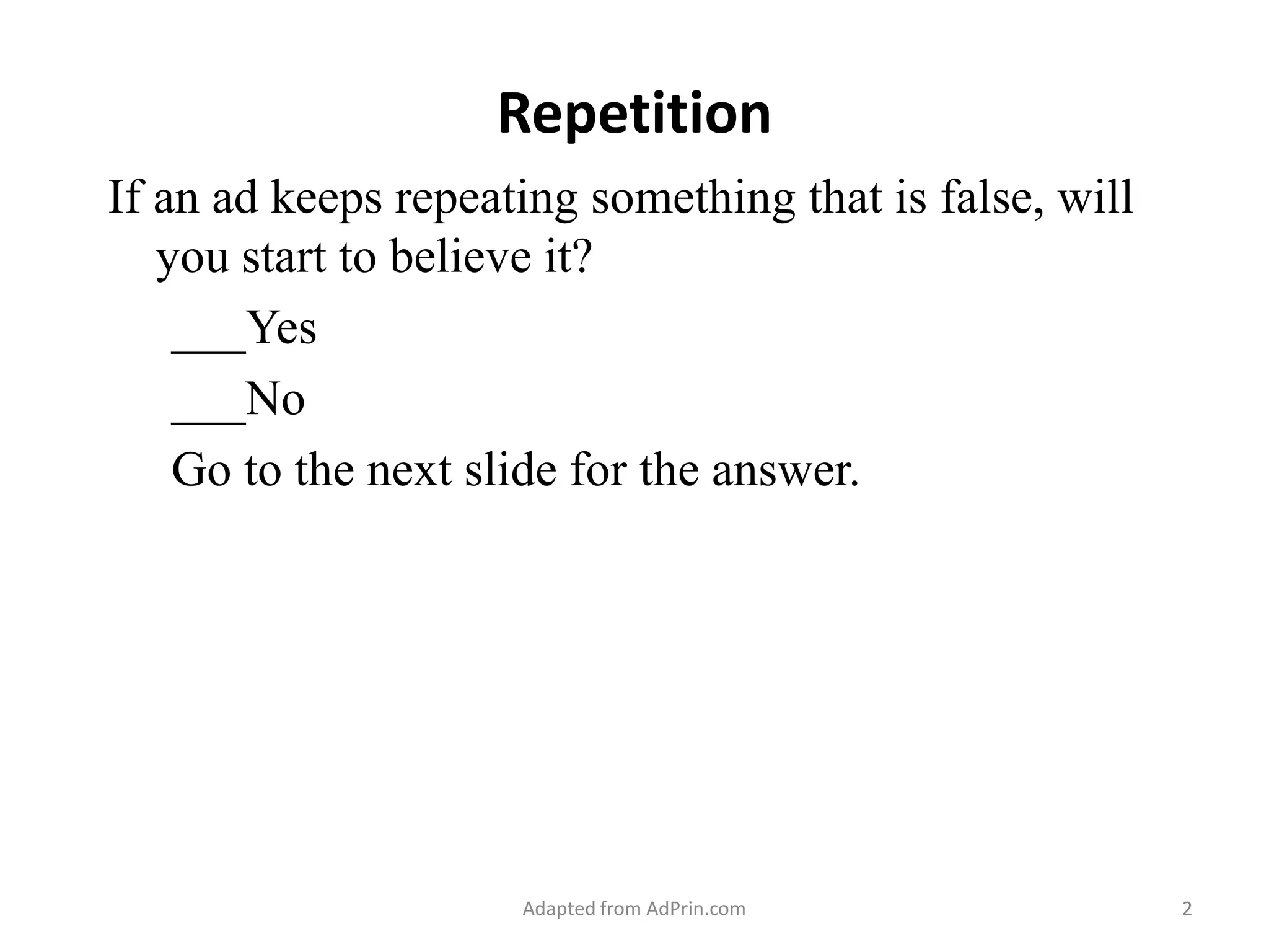 When is repetition effective | PPTX
