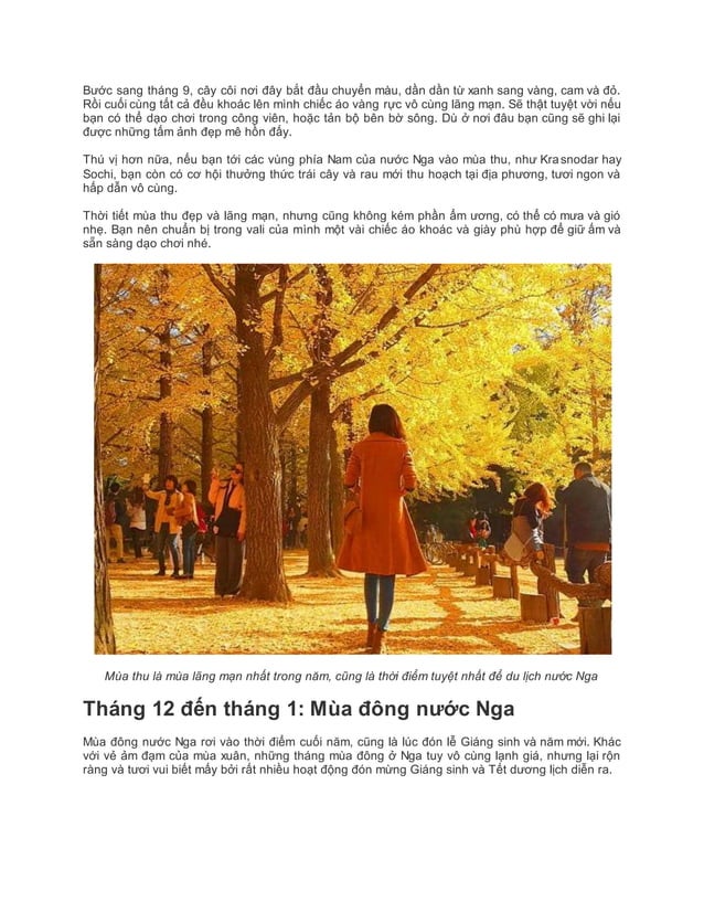 Du lich nuoc Nga thoi diem nao la ly tuong nhat | DOCX