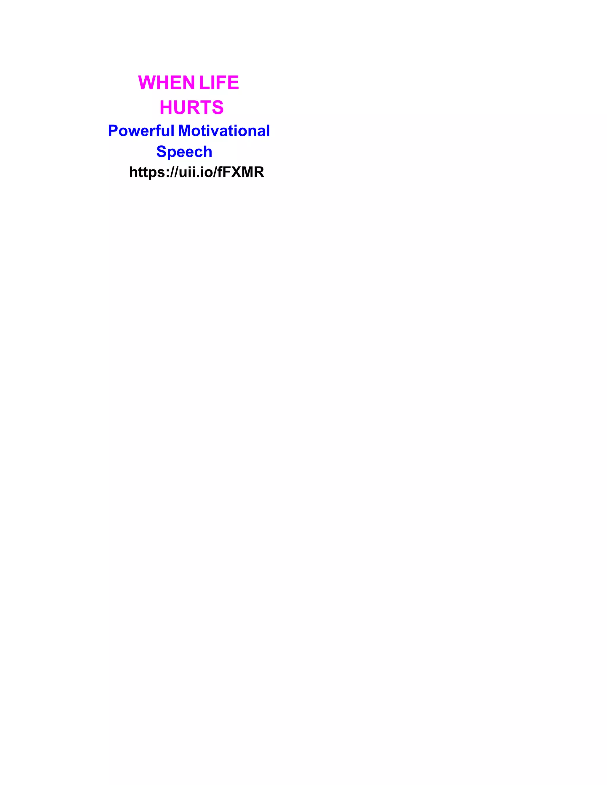 When life hurts | PDF