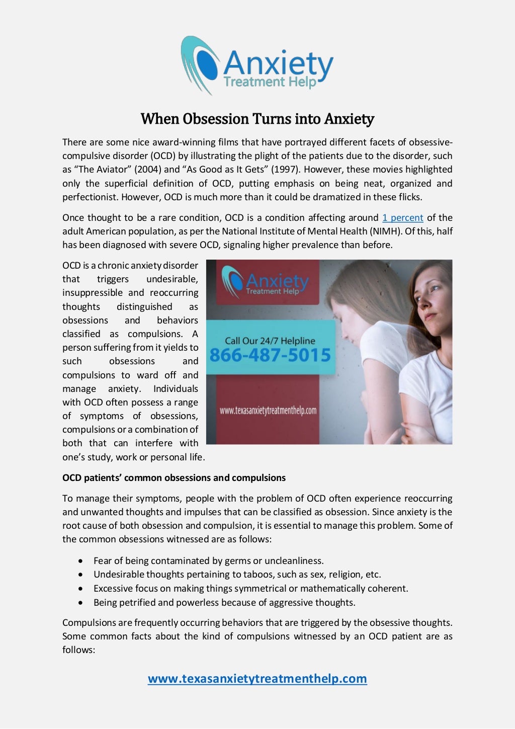 When obsession turns into anxiety