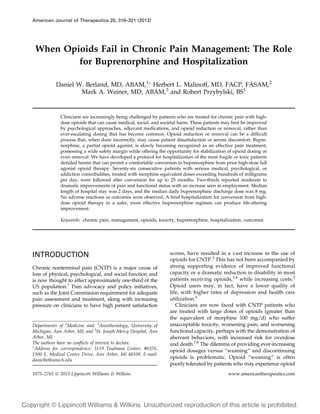 When Opioids Fail In Chronic Pain Management: The Role for ...