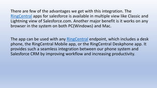 When ring central connect salesforce | PPT