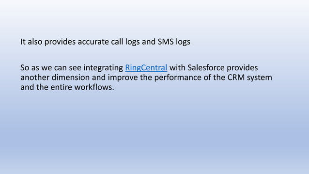 When ring central connect salesforce | PPT