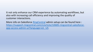 When ring central connect salesforce | PPT