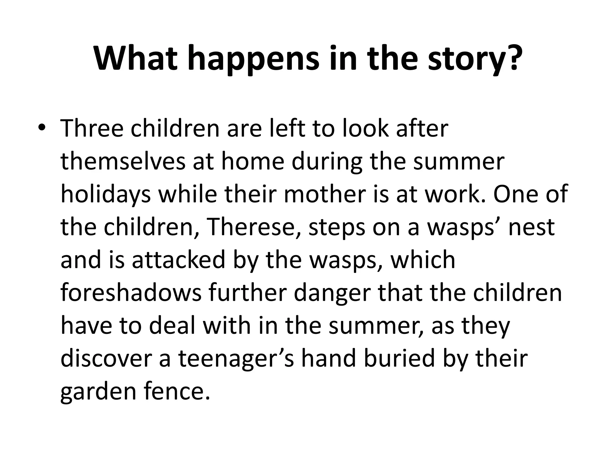 When the wasps drowned’ by clare wigfall | PPTX