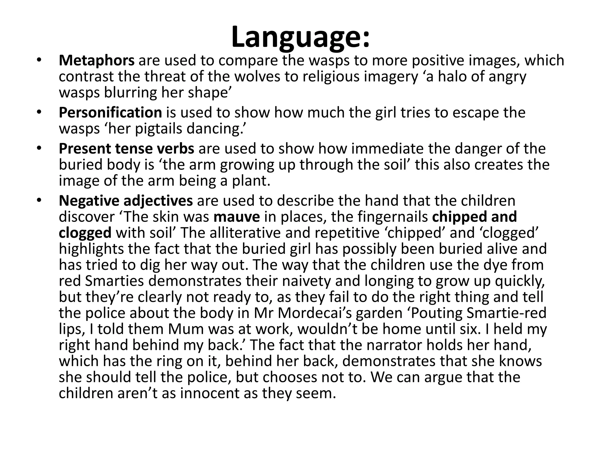 When the wasps drowned’ by clare wigfall | PPTX