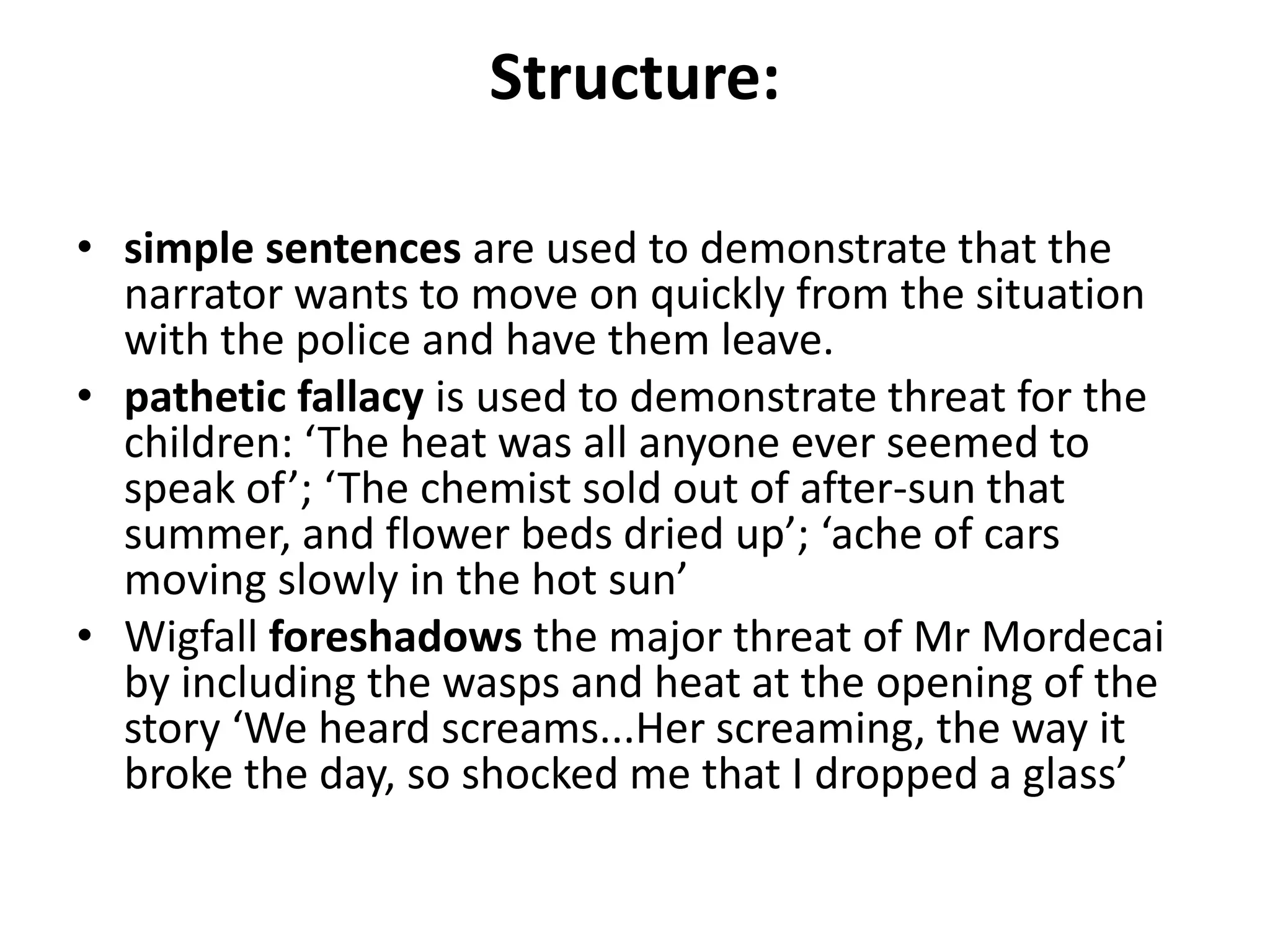 When the wasps drowned’ by clare wigfall | PPTX