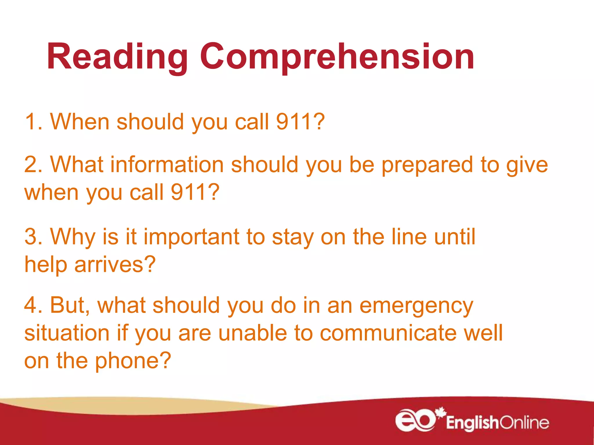When to call 911 upd | PPTX | First Aid | Injuries