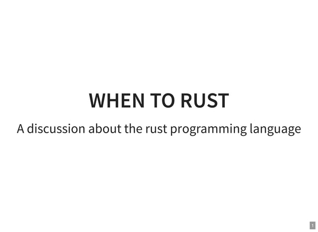 When to rust | PPT