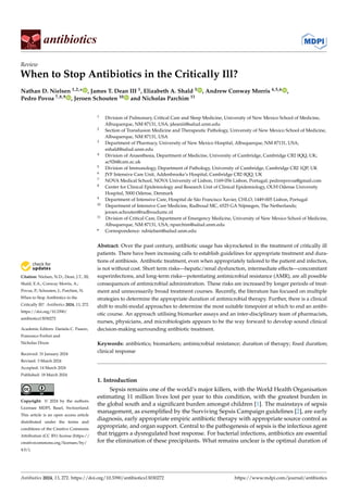 When to Stop Antibiotics in the Critically Ill | PDF