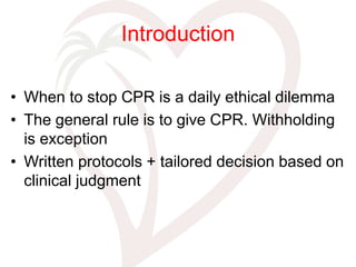 When to stop cpr | PPTX