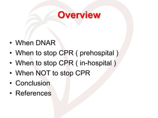 When to stop cpr | PPTX