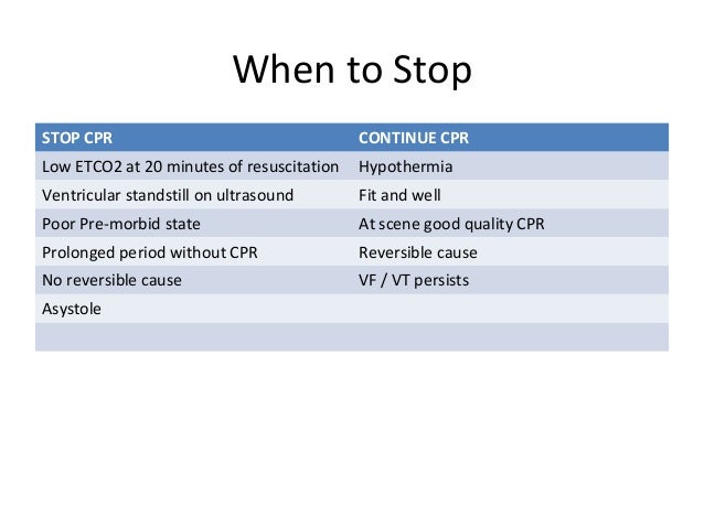 When to stop resuscitation?