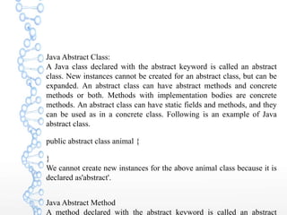 When to use abstract class and methods in java | PPT