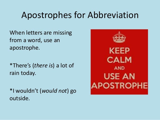When to Use an Apostrophe