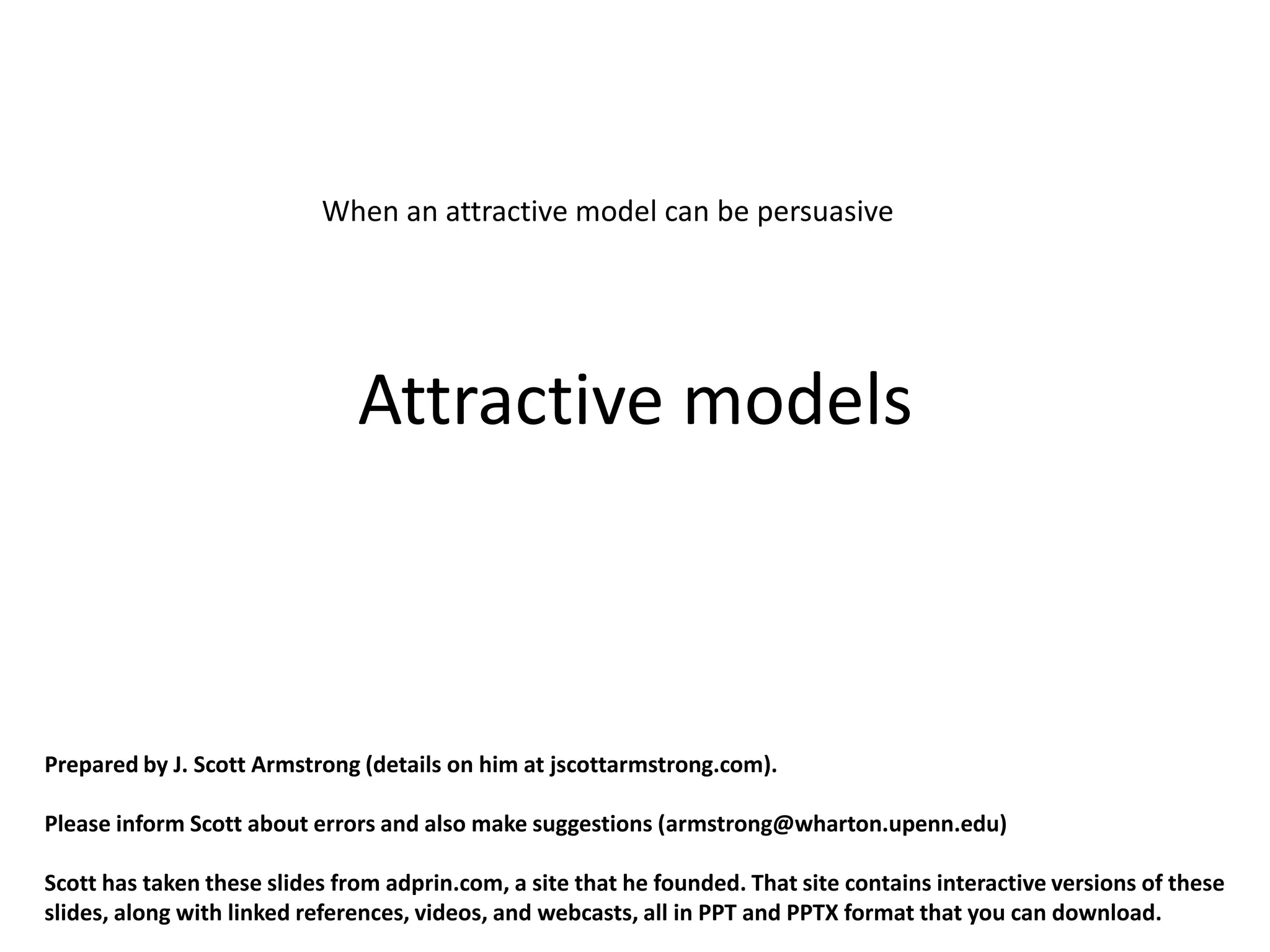 When to use attractive models | PPTX