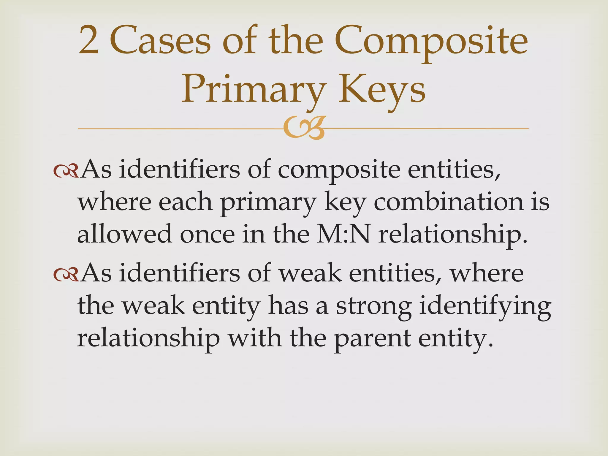 When to use composite primary keys | PPTX | Databases | Computer ...