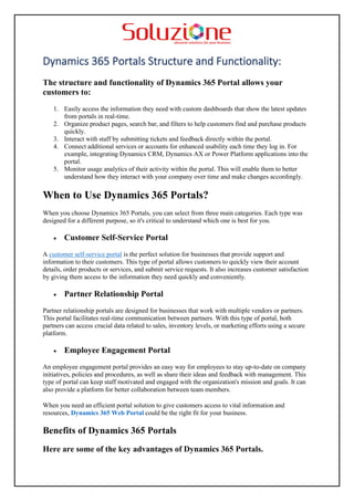 When to use Dynamics 365 Portal? | PDF