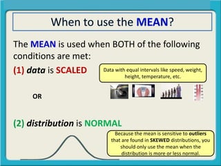 When to use the mean | PPTX