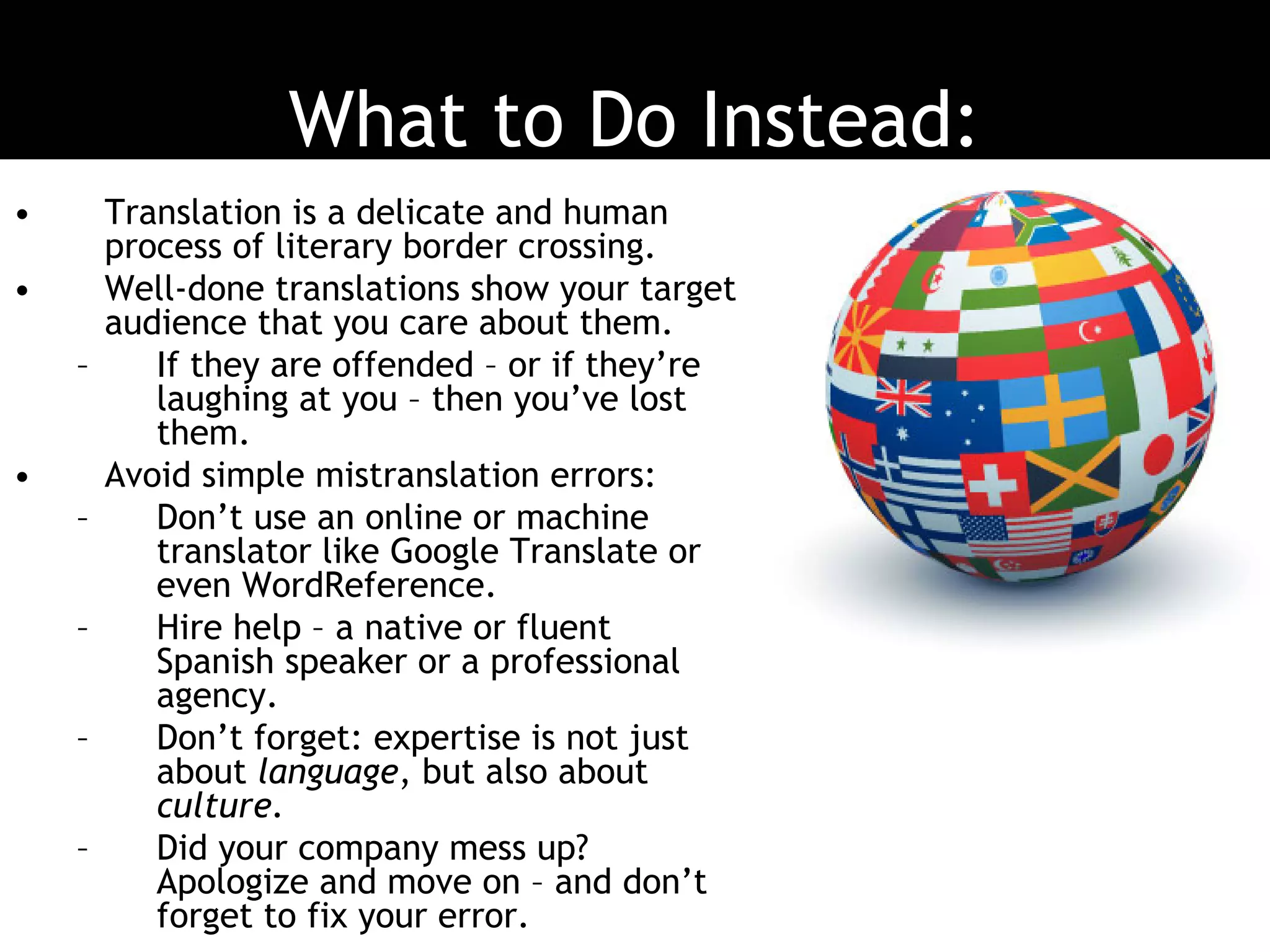 When Translation Goes Wrong: How to Avoid Offending Your Clientelle | PDF