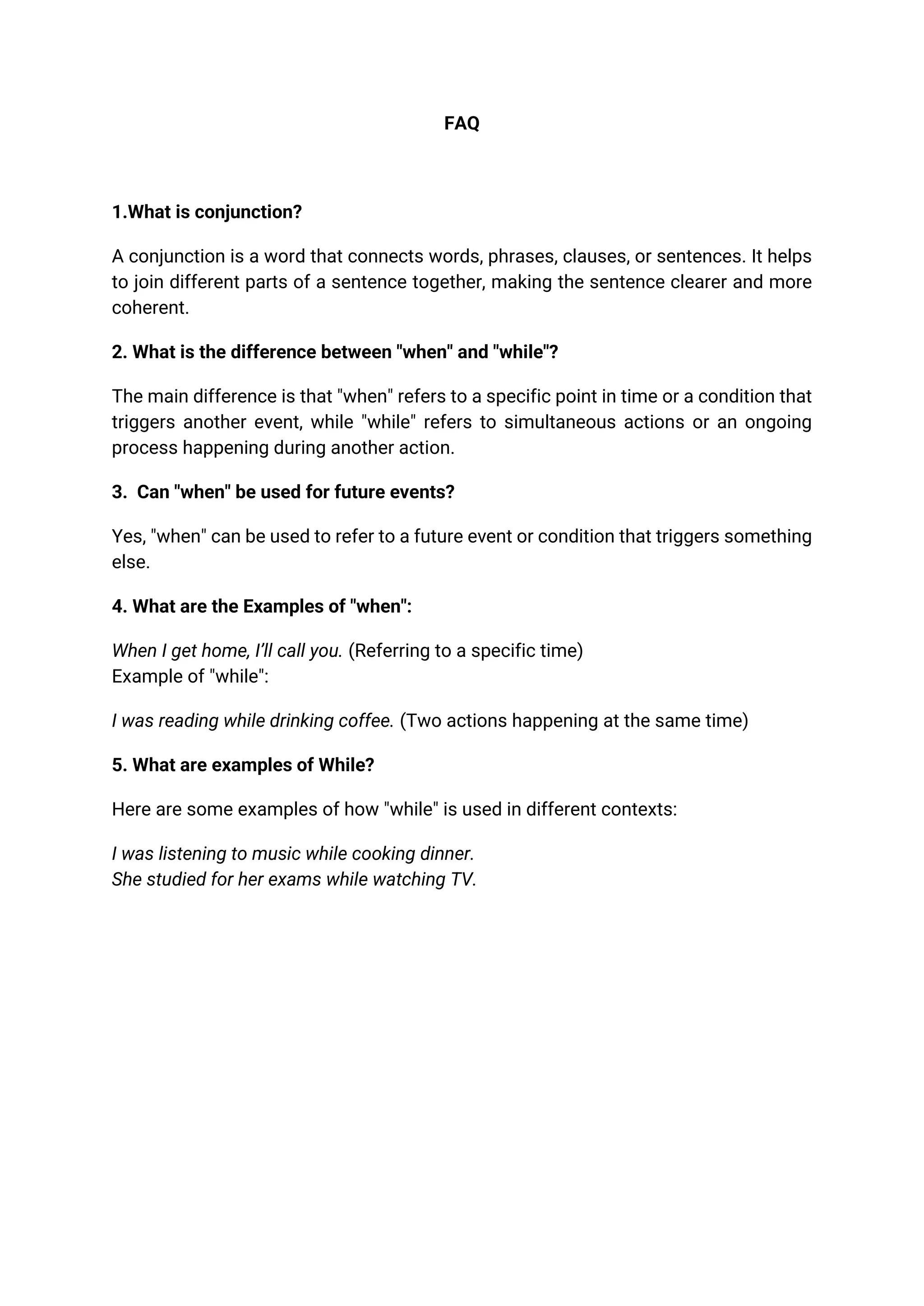 When vs While easy examples with English Partner | PDF