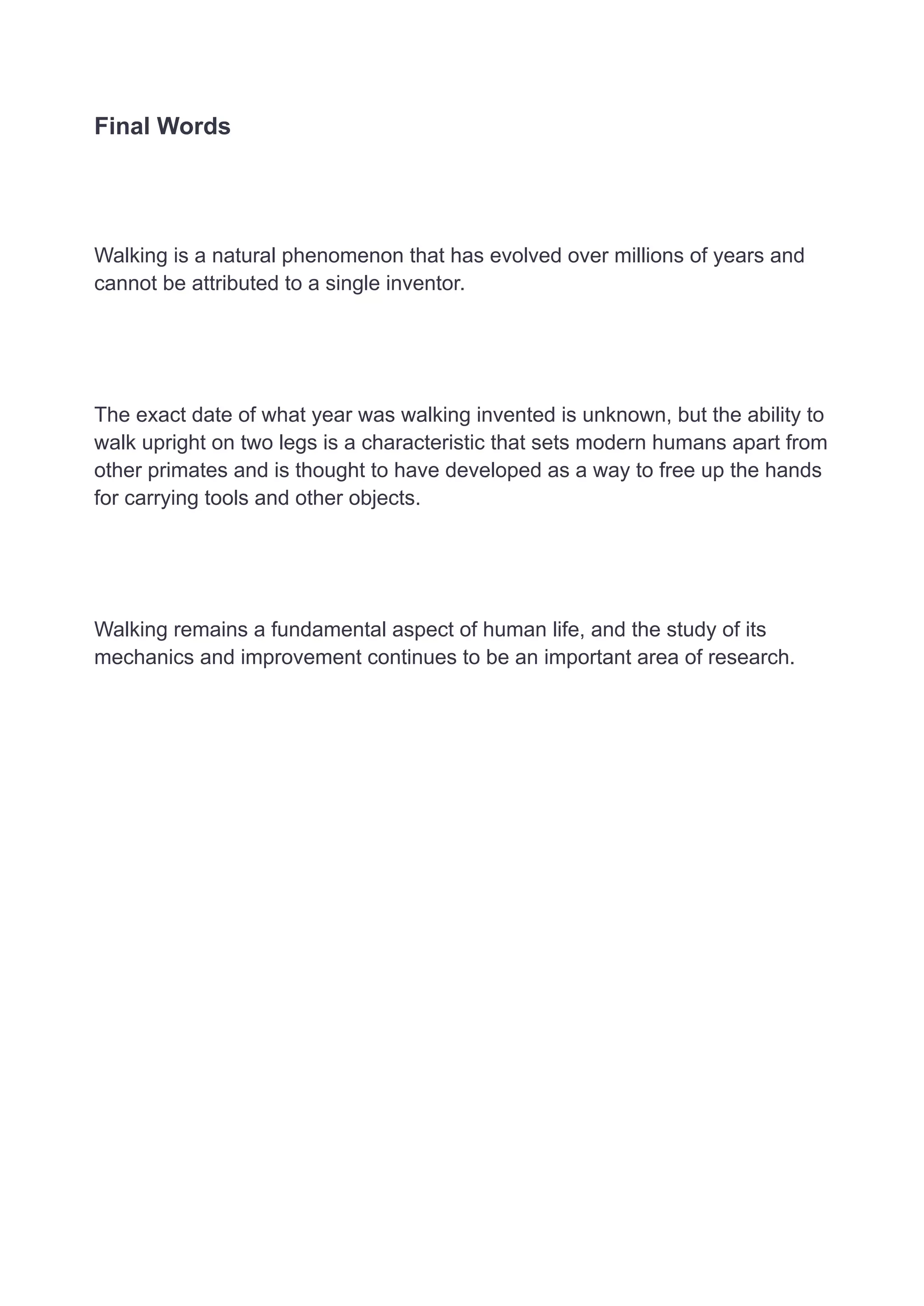 When was walking invented_ Who Invented Walking | PDF