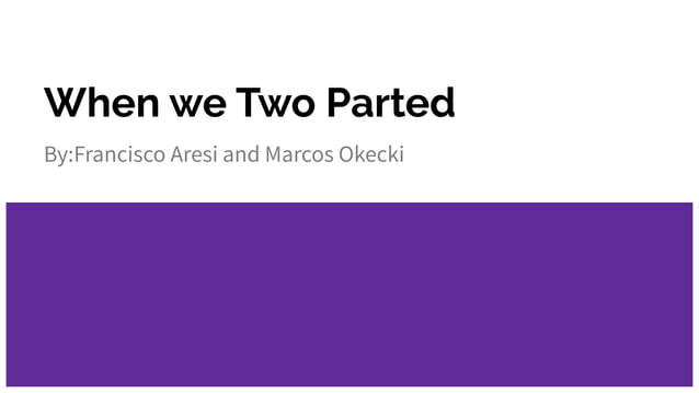 When we two parted | PDF