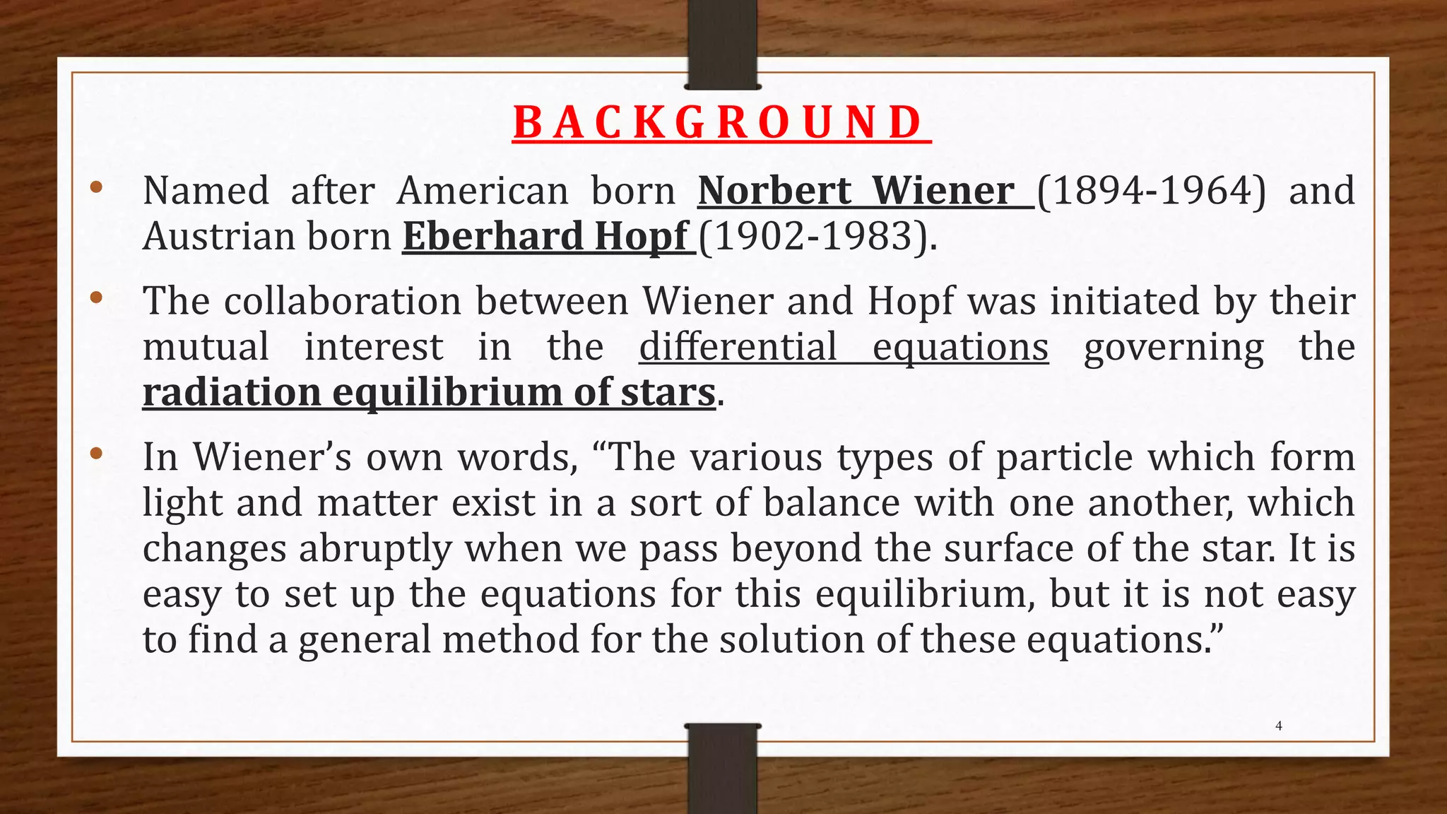 Wiener Hopf Method | PPTX
