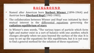 Wiener Hopf Method | PPTX