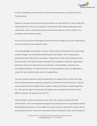 Where and how to start a solid lean transformation | PDF