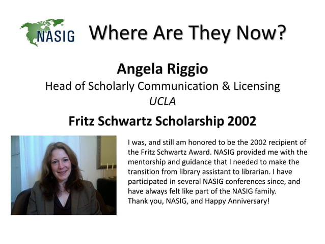 Where are they now? Past NASIG Award Winners | PPT