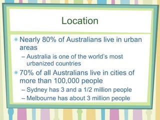 Where australians live | PPT