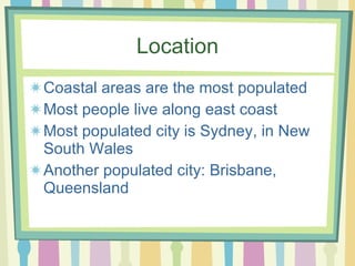 Where australians live | PPT