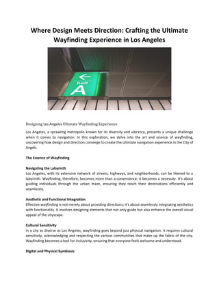 Where Design Meets Direction Crafting the Ultimate Wayfinding ...