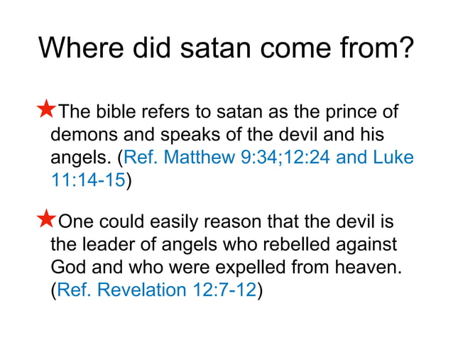 Where did satan come from? | PPT