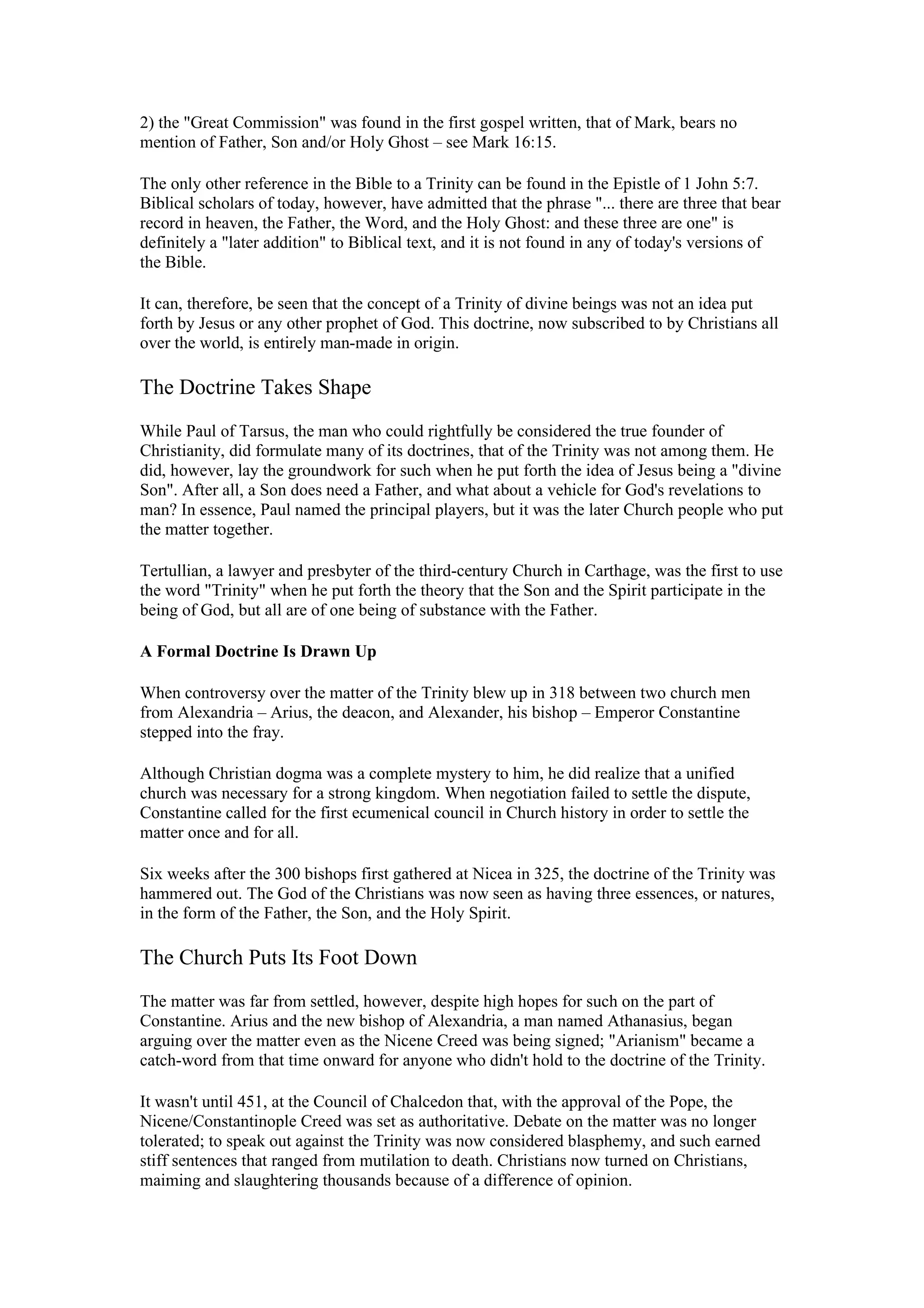 Where Did Trinity Come From | DOC