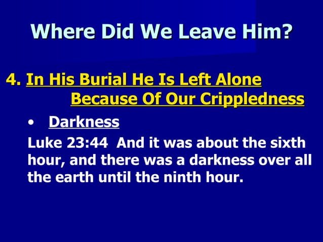 Where Did We Leave Him? Part 2 | PPT