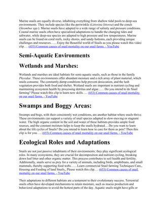 WHERE DOES A SNAIL LIVE? AND HOW DO THEY FEED? | PDF