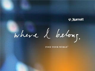 Marriott, Where I Belong. | PDF